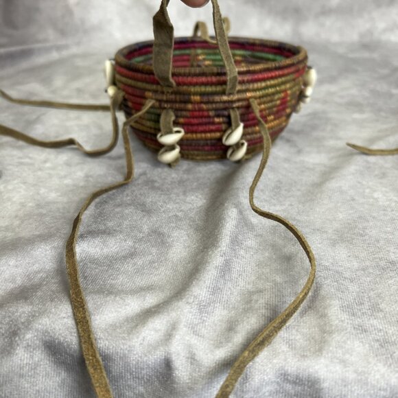 Accents | African Ethiopian Lidded Harari Basket Woven Grass Leather ...